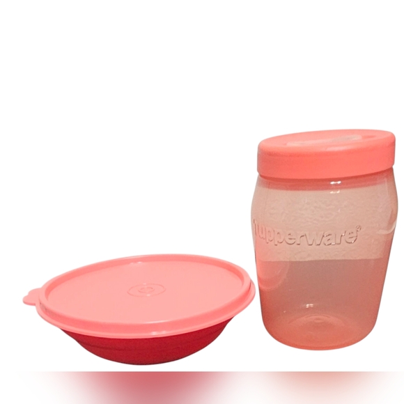 Tupperware | Kitchen | Tupperware Jar With Twist Cover And Small Bowl ...
